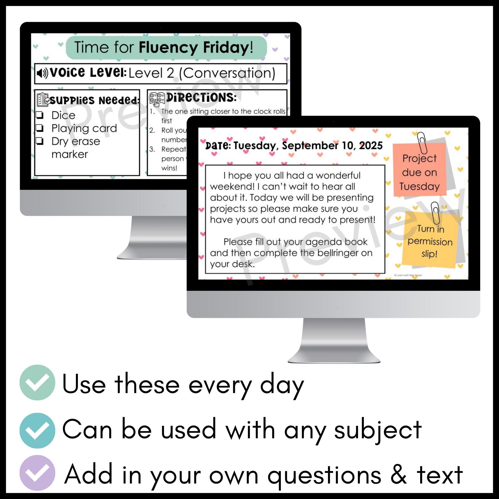 Daily Slides Templates | Morning Agenda Slides | Classroom Daily Google ...