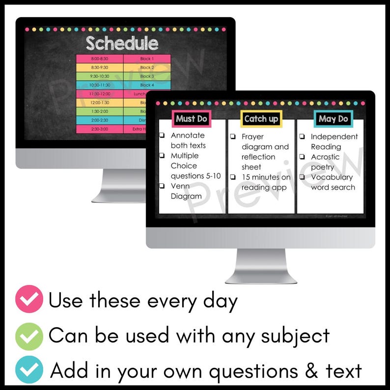 Chalkboard Brights Classroom Slides: Morning Agenda, Daily Schedule ...