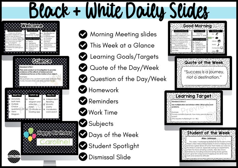 Class Slides, Daily Google Slides Templates for Classroom, Agenda ...