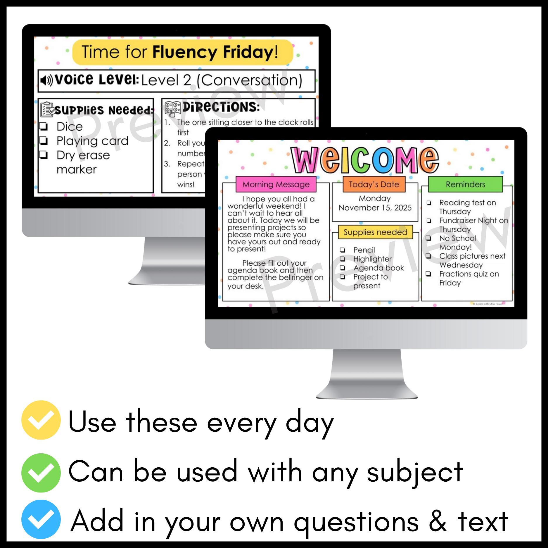 Morning Agenda Slides | Daily Slides Templates | Classroom Daily Google ...