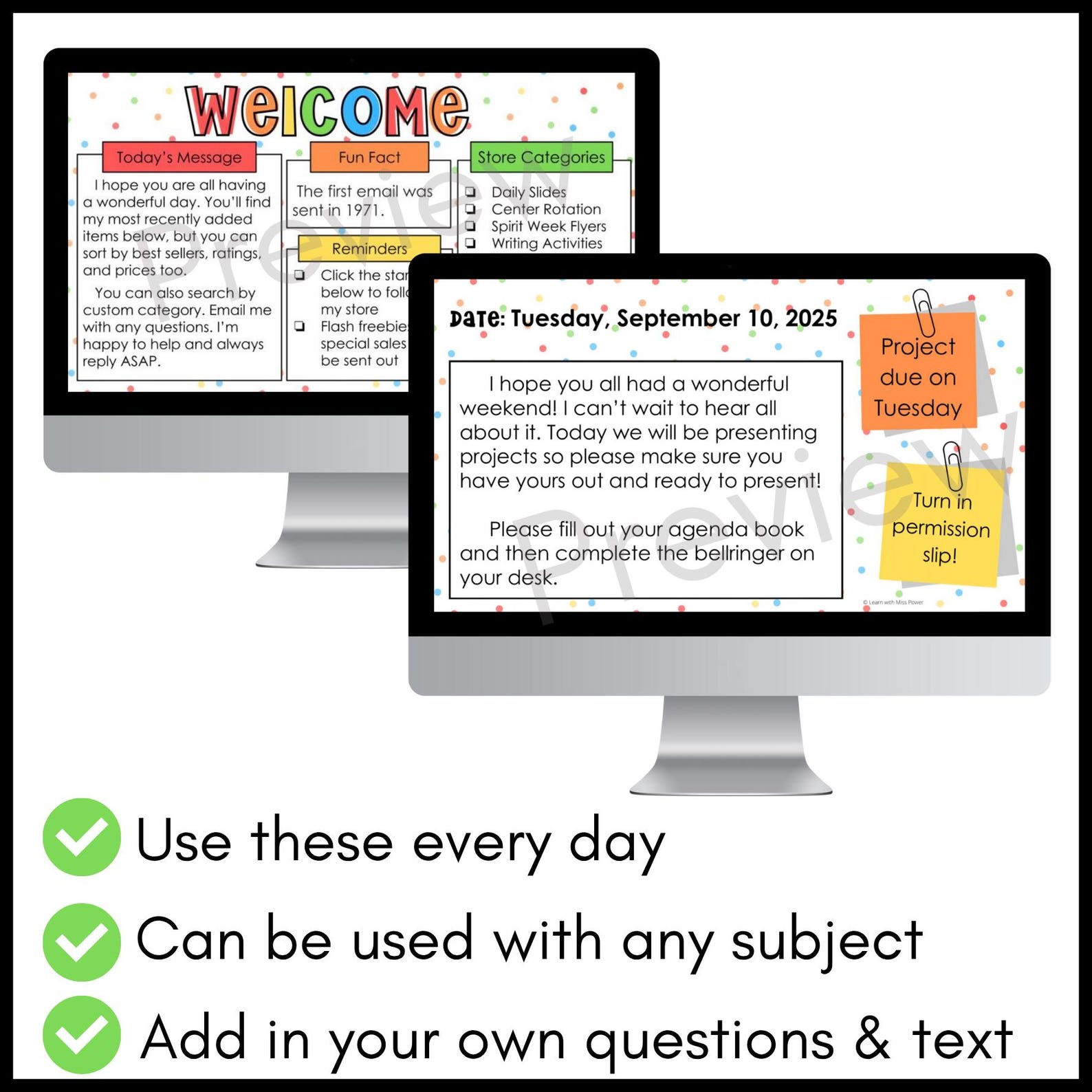 Editable Morning Meeting Slides | Daily Slides Templates | Teacher ...