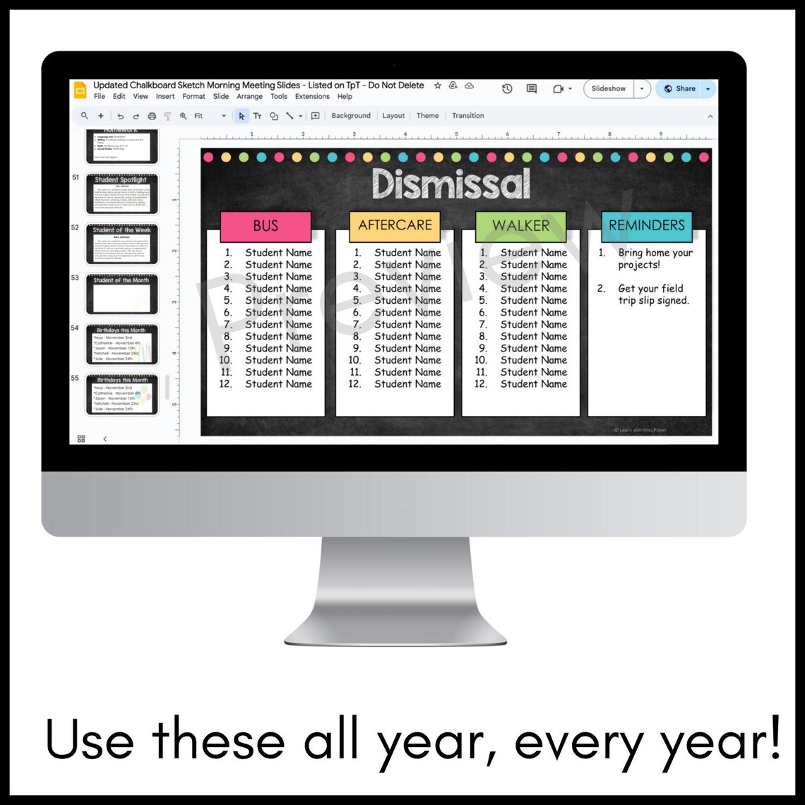 Chalkboard Brights Classroom Slides: Morning Agenda, Daily Schedule ...