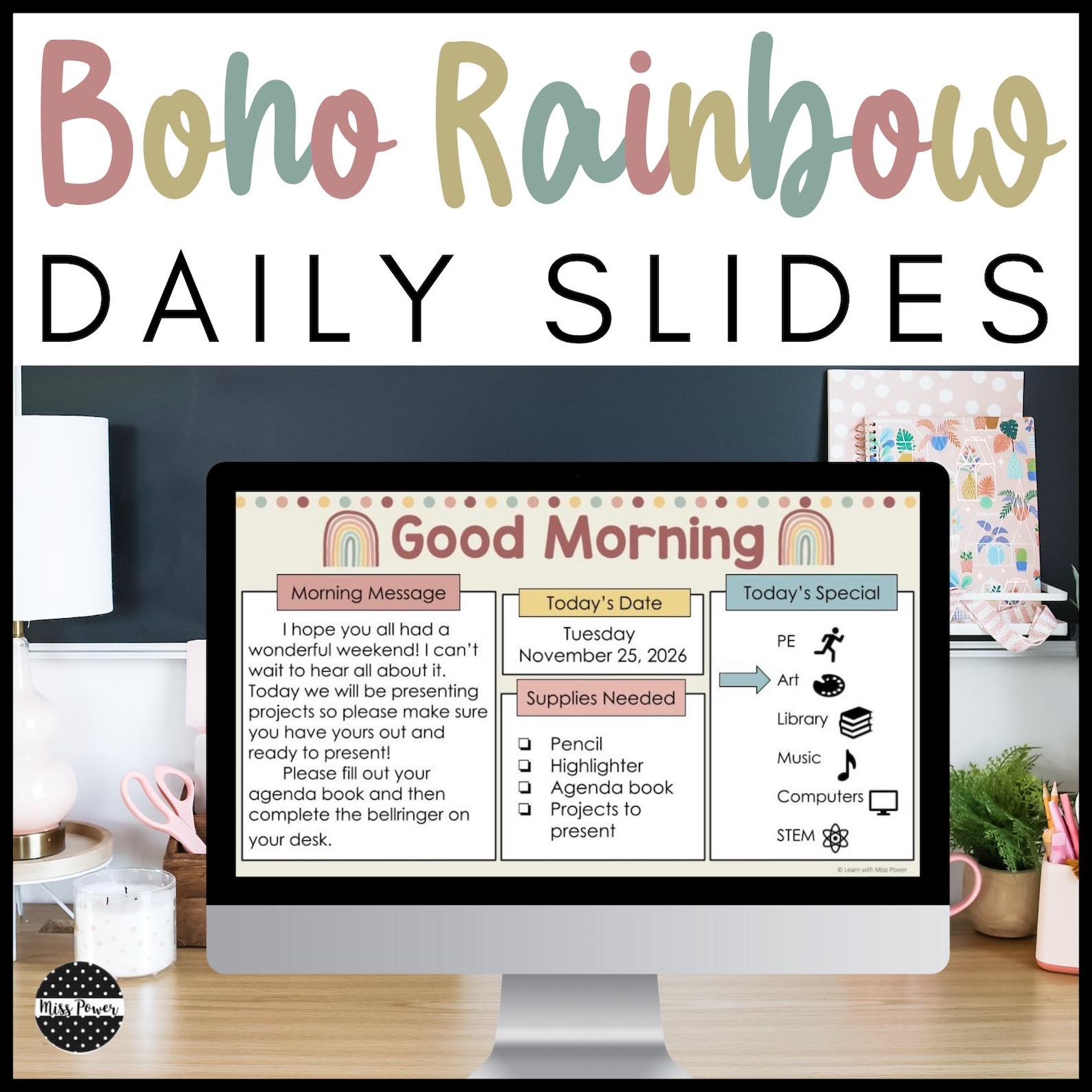 Morning Agenda Slides | Daily Slides Templates | Classroom Daily Google ...
