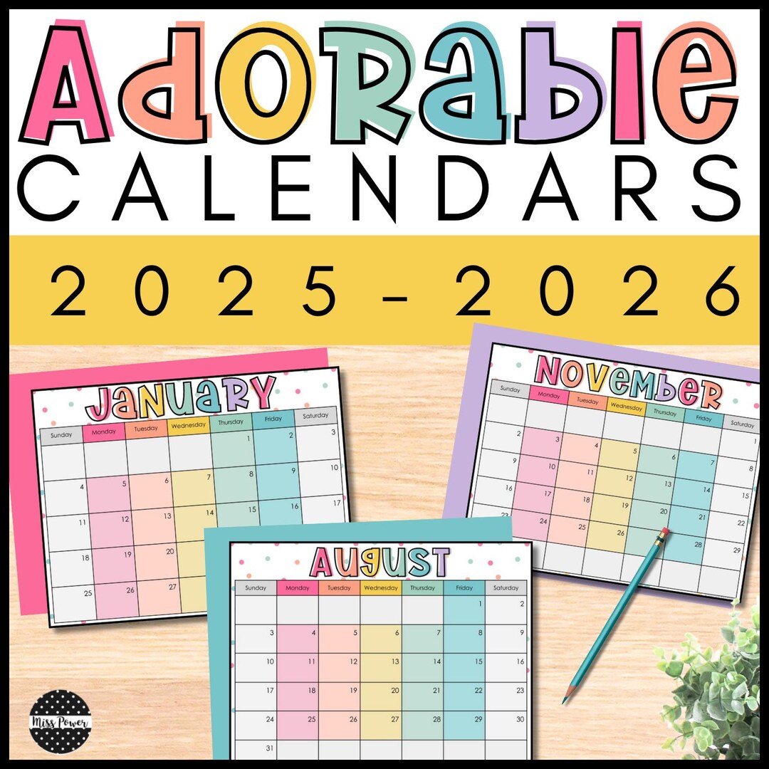 Editable Calendar 2025 - 2026 | Editable Monthly Calendar Google Slides ...