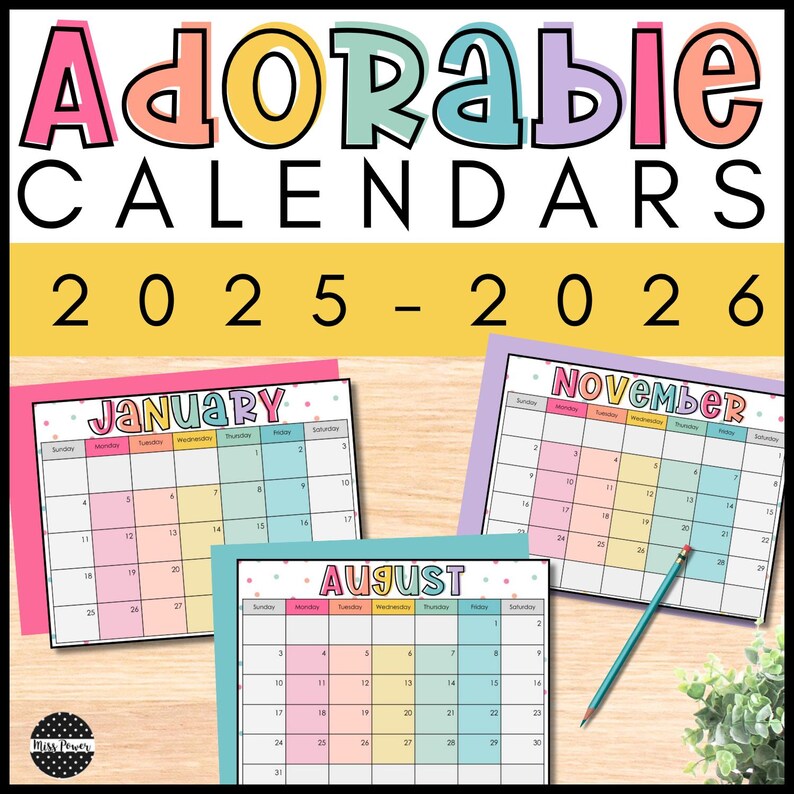 Editable Calendar 2025 - 2026 | Editable Monthly Calendar Google Slides ...