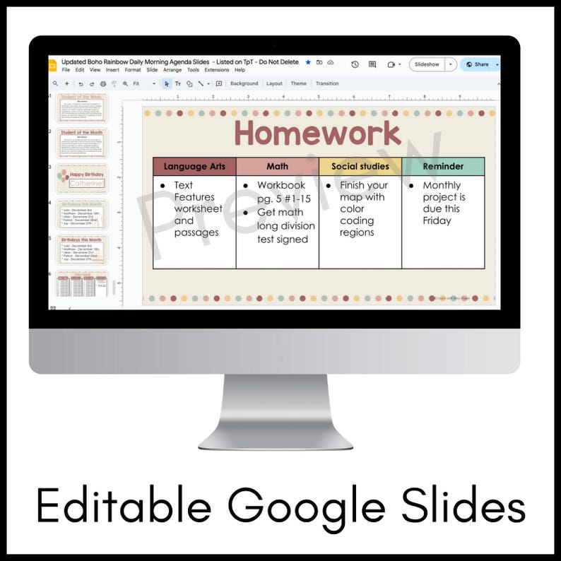 Class Slides, Daily Google Slides Templates for Classroom, Agenda ...