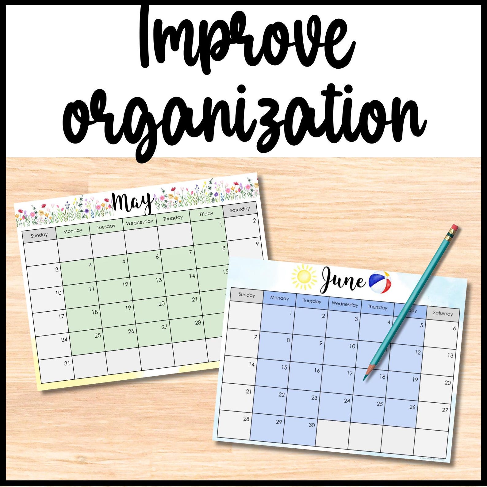 Watercolor Calendar | Monthly Calendar Printable 2026-2027 | Editable ...
