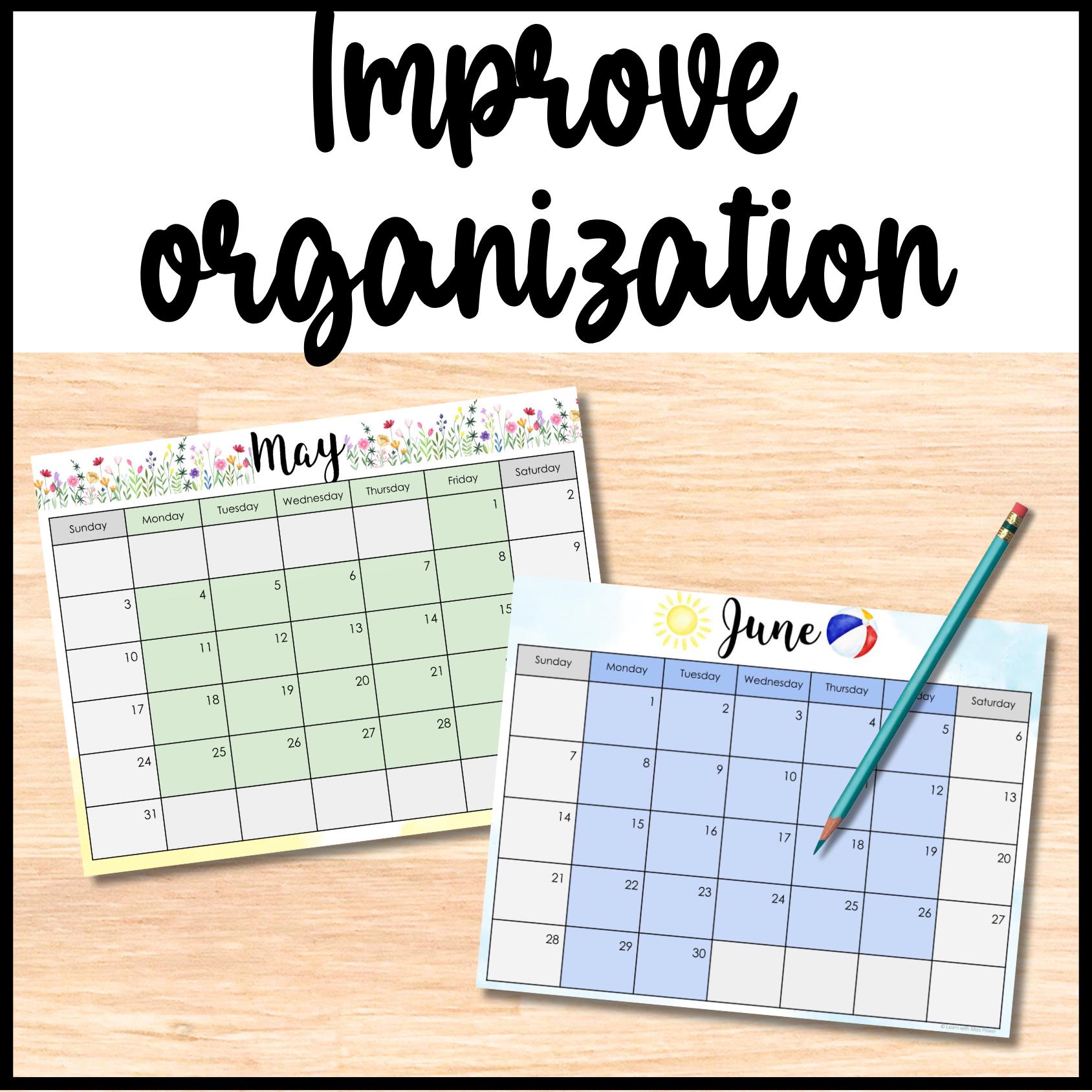 Watercolor Calendar | Monthly Calendar Printable 2026-2027 | Editable ...