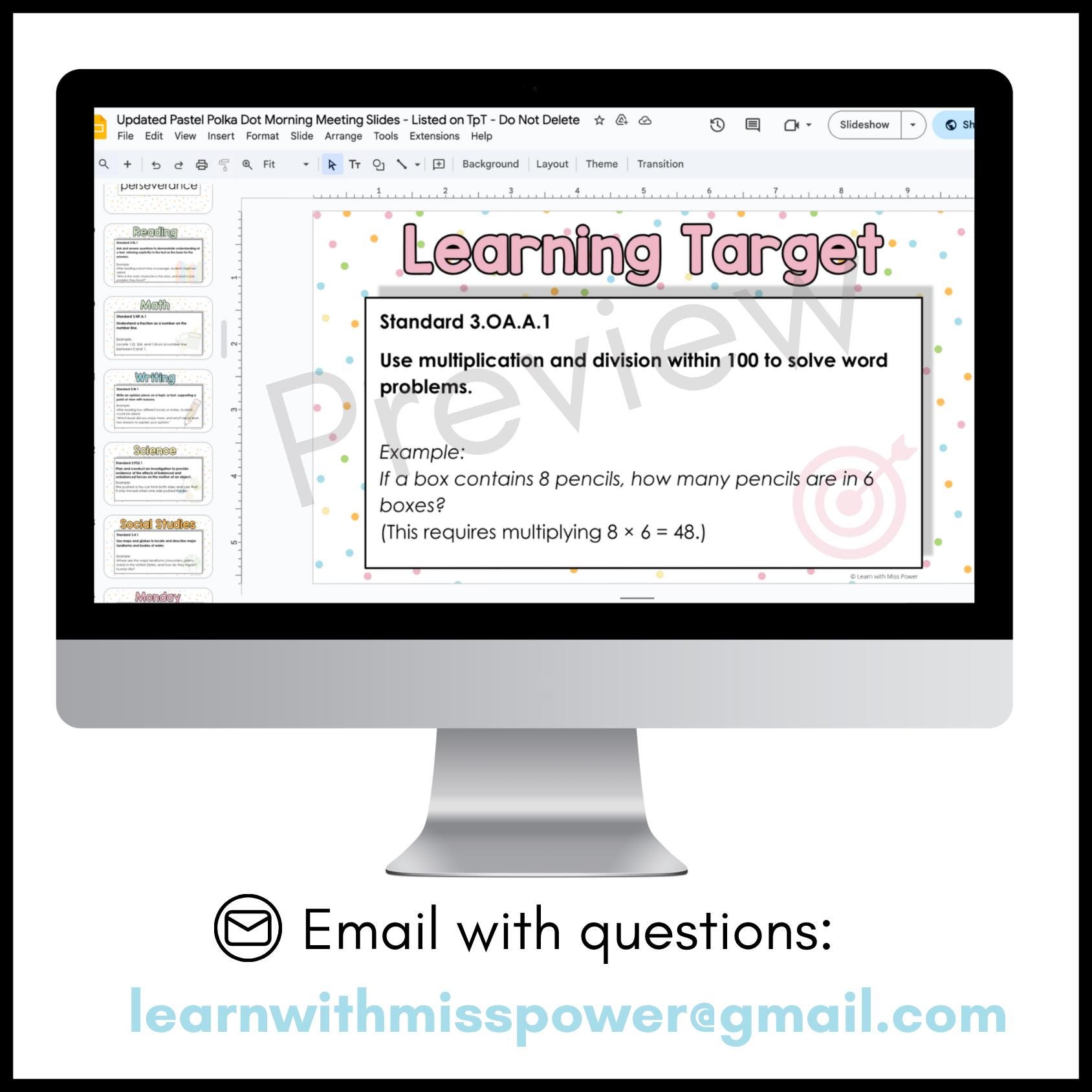 Morning Agenda Slides | Daily Slides Templates | Morning Meeting Google ...