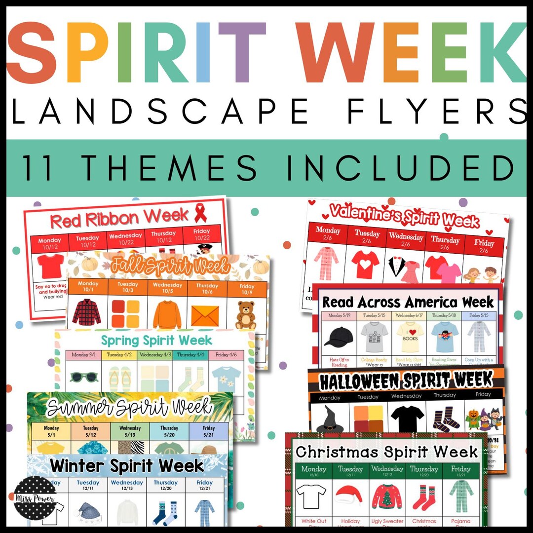 Halloween Spirit Week | Spirit Week Editable Flyer | Spirit Week ...