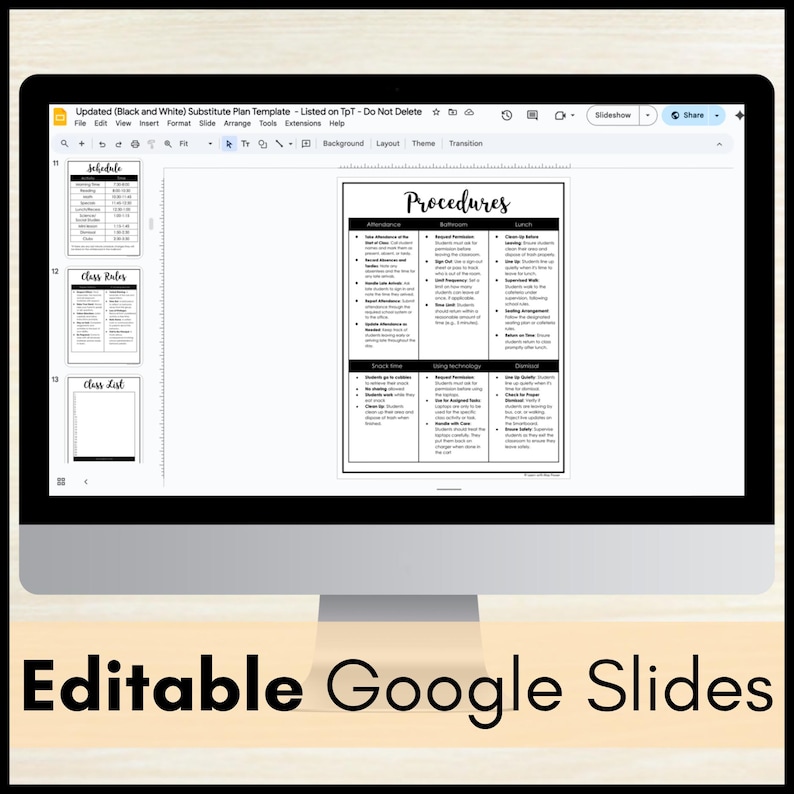 Editable Substitute Binder Templates: Emergency Sub Plans (google ...