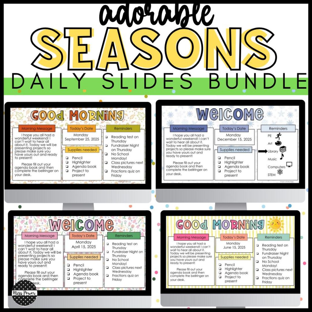 February Daily Slides Templates | Winter Morning Meeting Slides ...