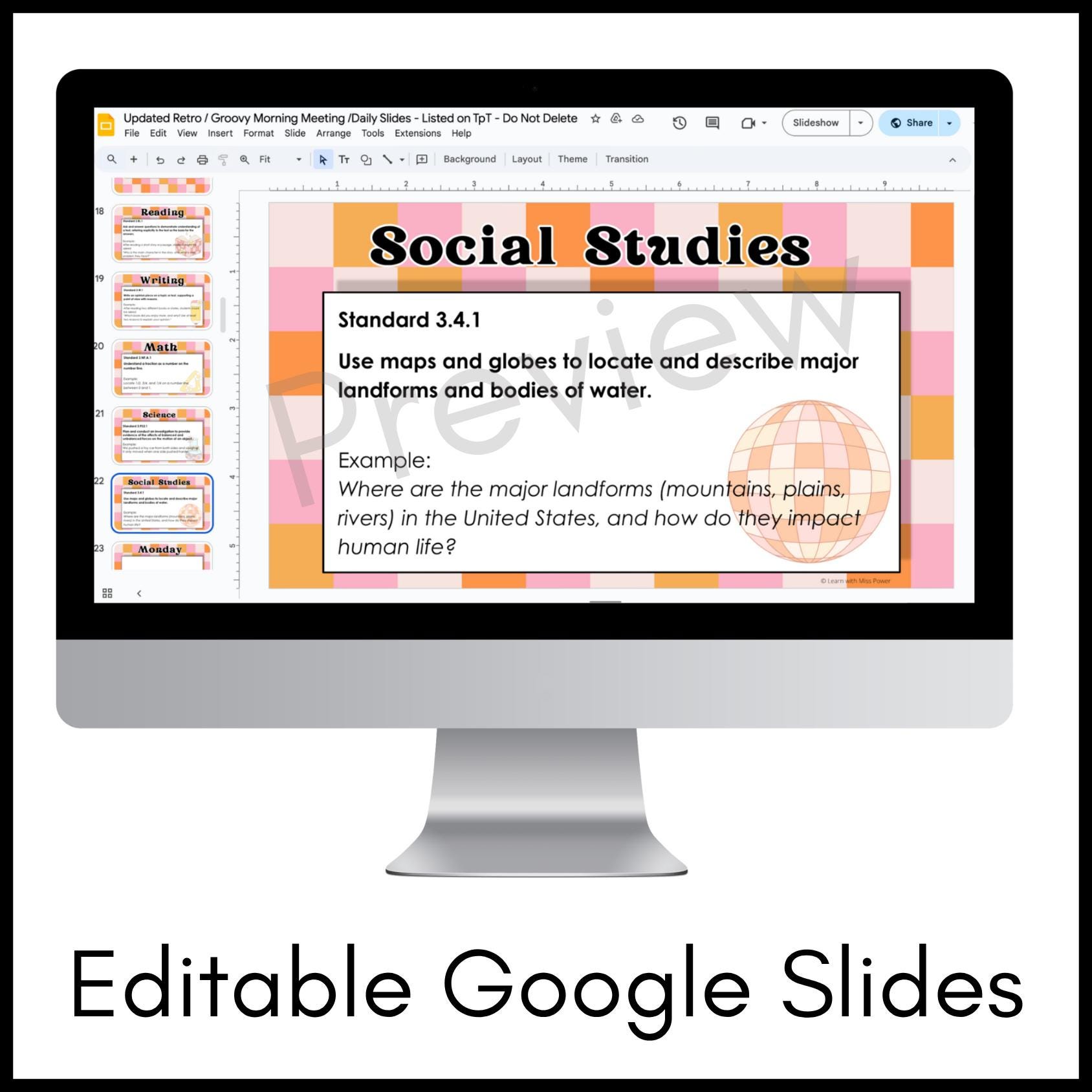 Retro Daily Slides | Daily Classroom Slides | Morning Agenda Slides ...