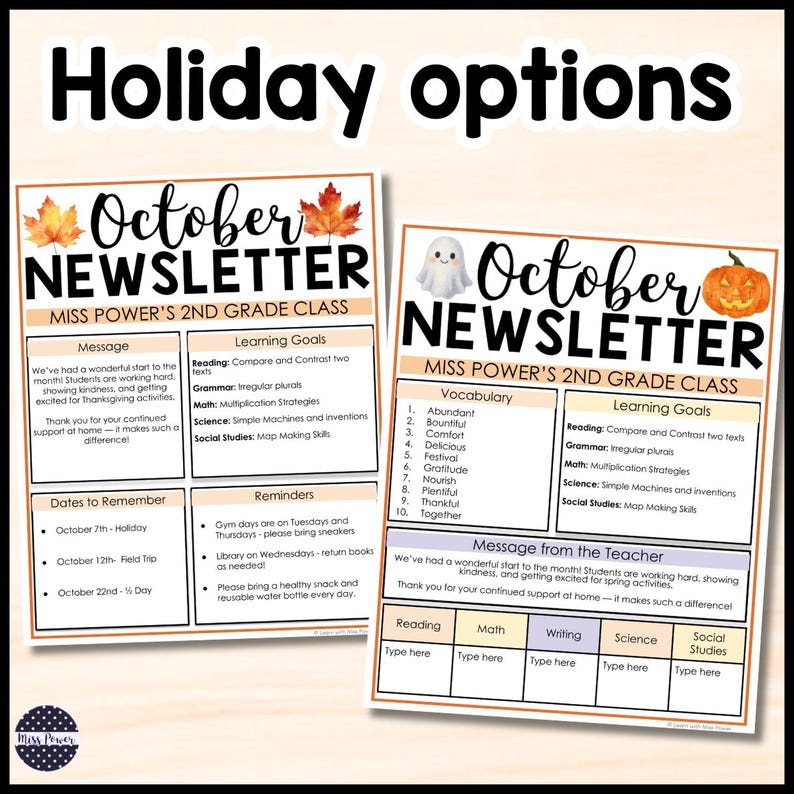 Monthly Classroom Newsletter Templates | Watercolor Editable Parent ...