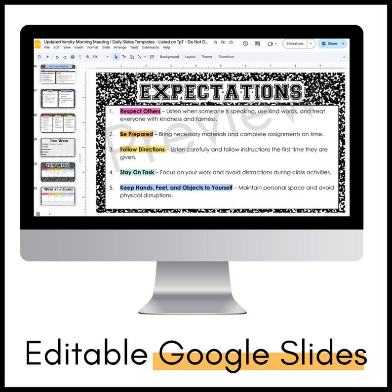 Daily Slides Templates | Daily Agenda Slides | Morning Meeting Google ...