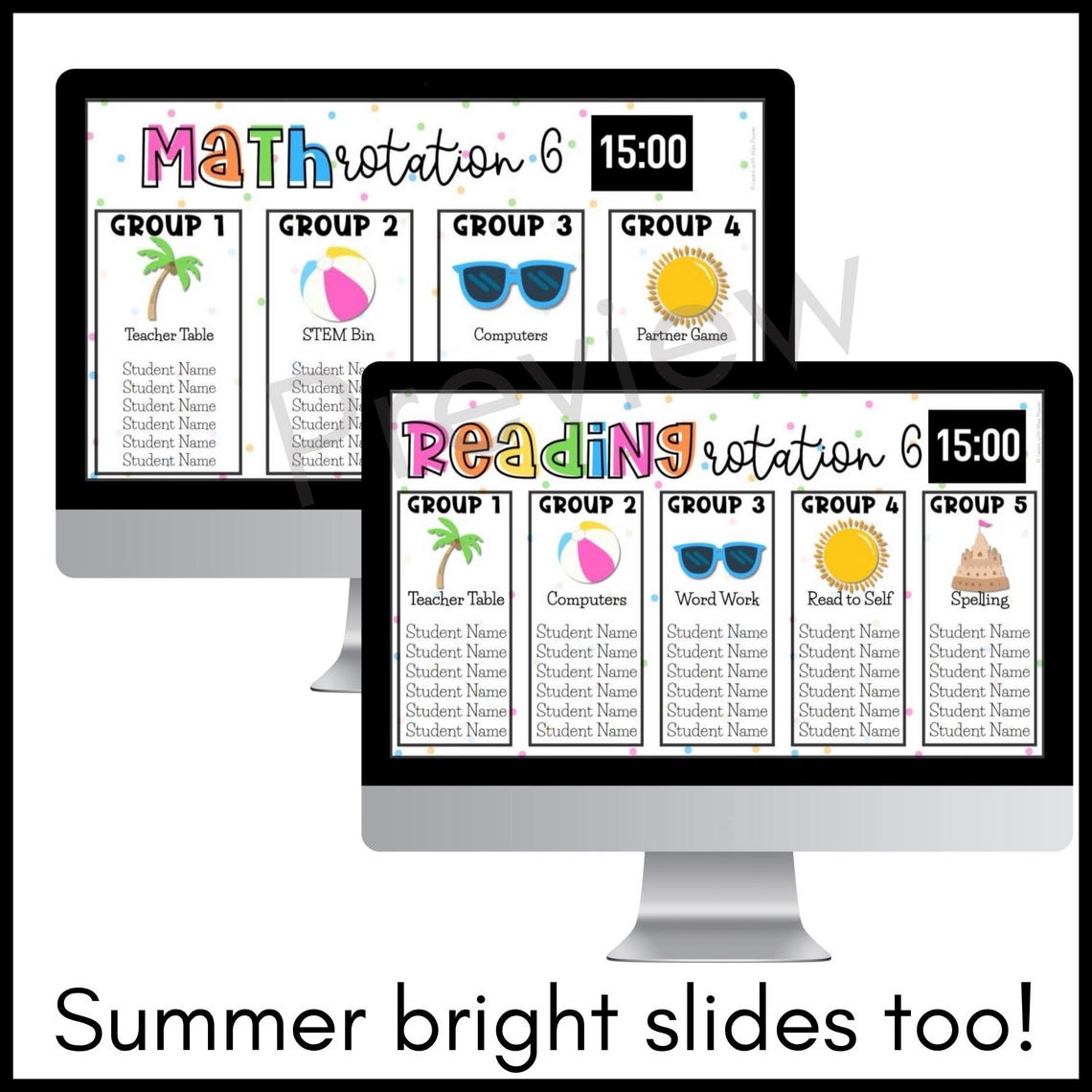 Center Rotation Chart Slides: Classroom Management - Brights Decor ...