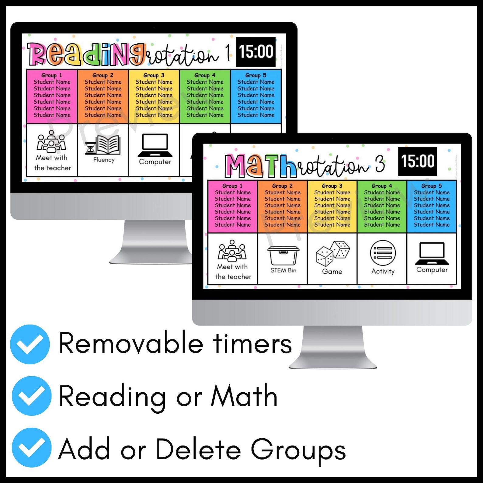 Center Rotation Chart Slides: Classroom Management - Brights Decor ...