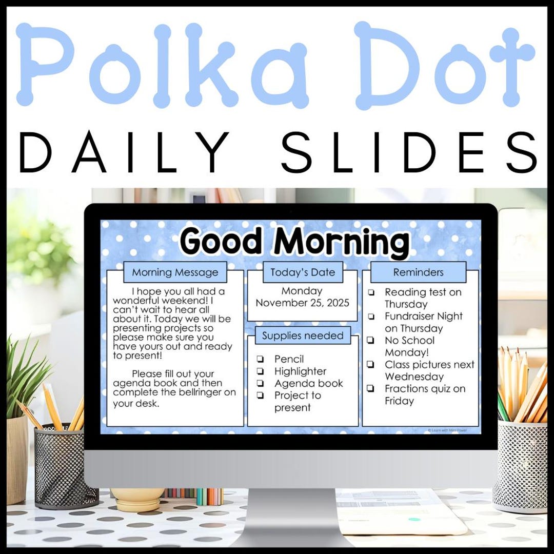 Daily Google Slides Templates | Morning Agenda Slides | Morning Meeting ...