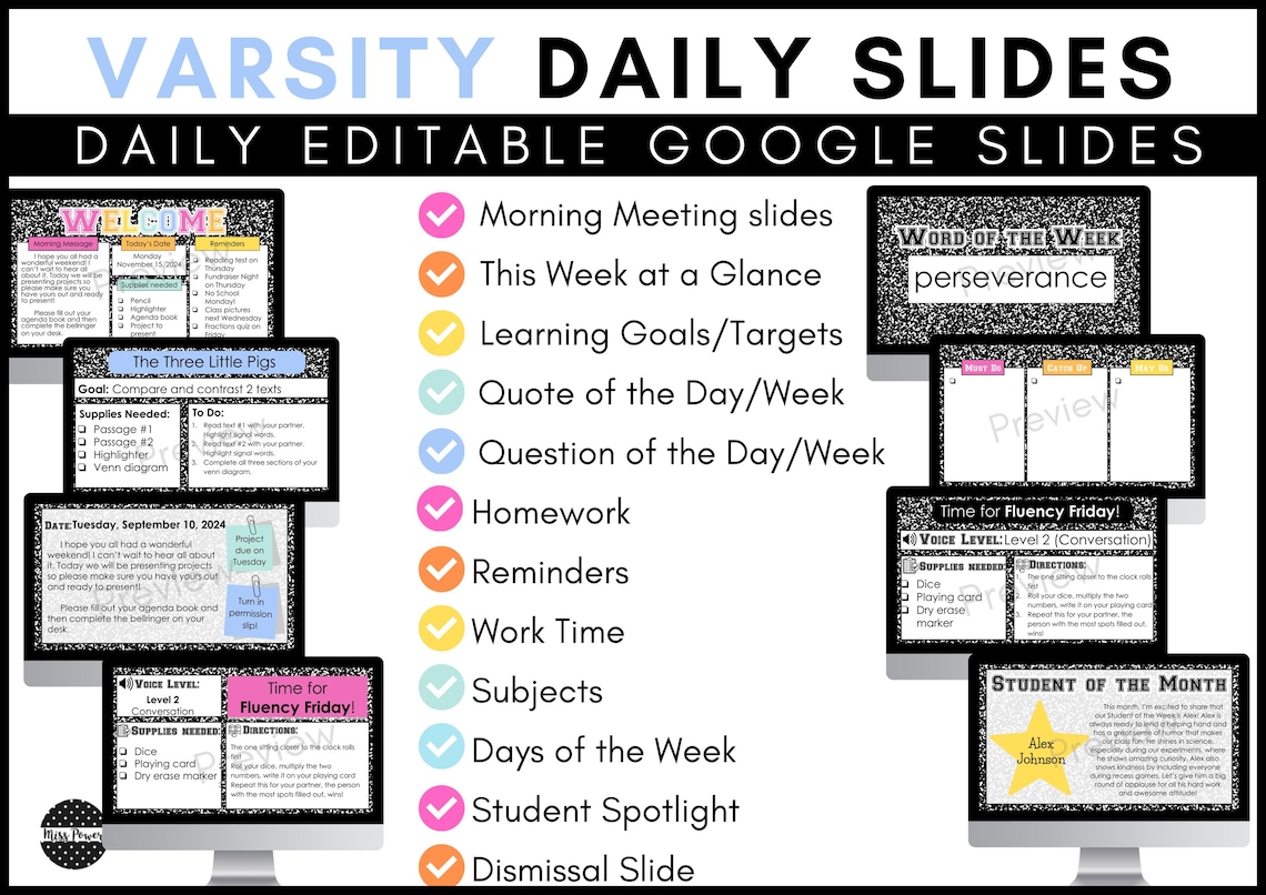 Daily Slides Templates | Daily Agenda Slides | Morning Meeting Google ...