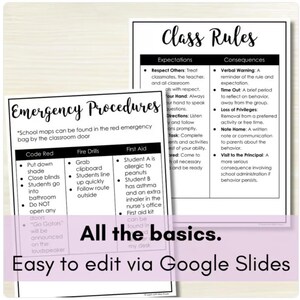 Editable Substitute Binder Templates: Emergency Sub Plans (google ...