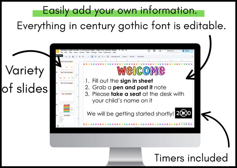 Editable Open House Slideshow Template: Back to School Night ...
