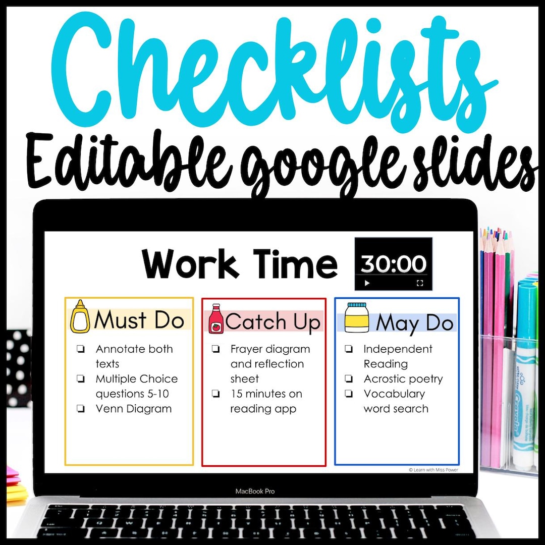 Editable Daily Classroom Slides: Weekly Planner, Student Checklist ...