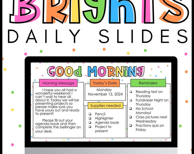 Morning Agenda Slides | Daily Slides Templates | Classroom Daily Google ...