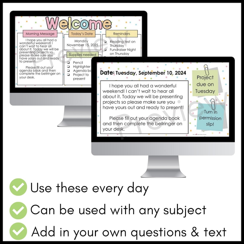 Morning Agenda Slides | Daily Slides Templates | Morning Meeting Google ...