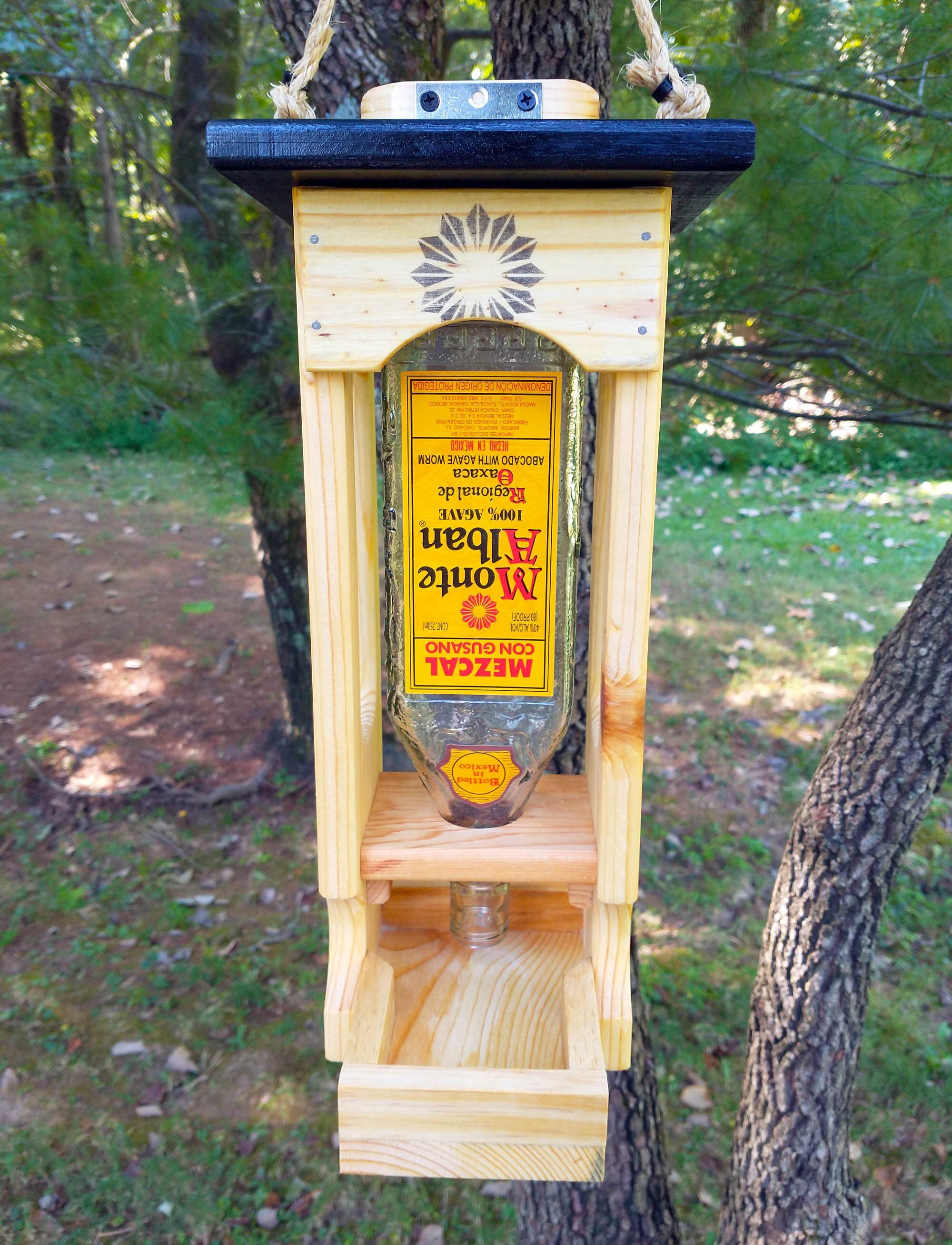 Monte Alban Mezcal Bottle Easy Fill Bird Feeder - Etsy