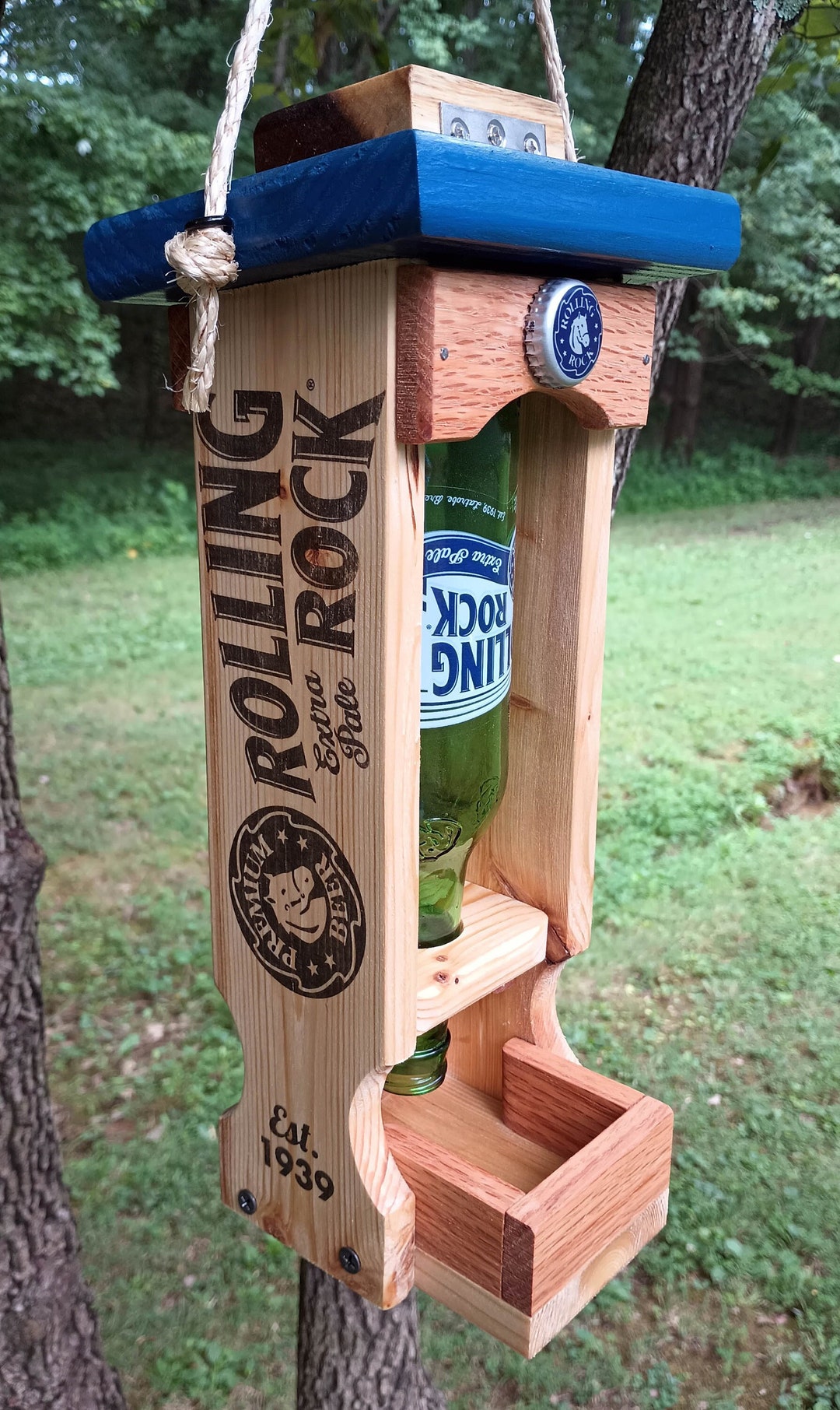 Rolling Rock Beer Bottle Easy Fill Bird Feeder - Etsy