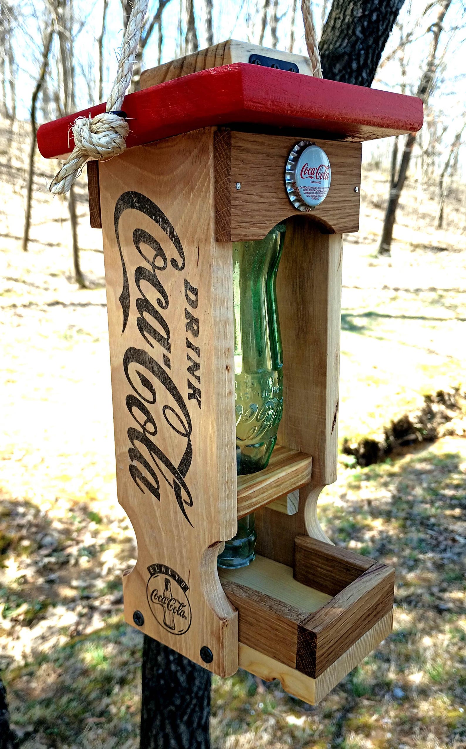 Coca Cola Vintage Mini Soda Bottle Easy Fill Bird Feeder - Etsy
