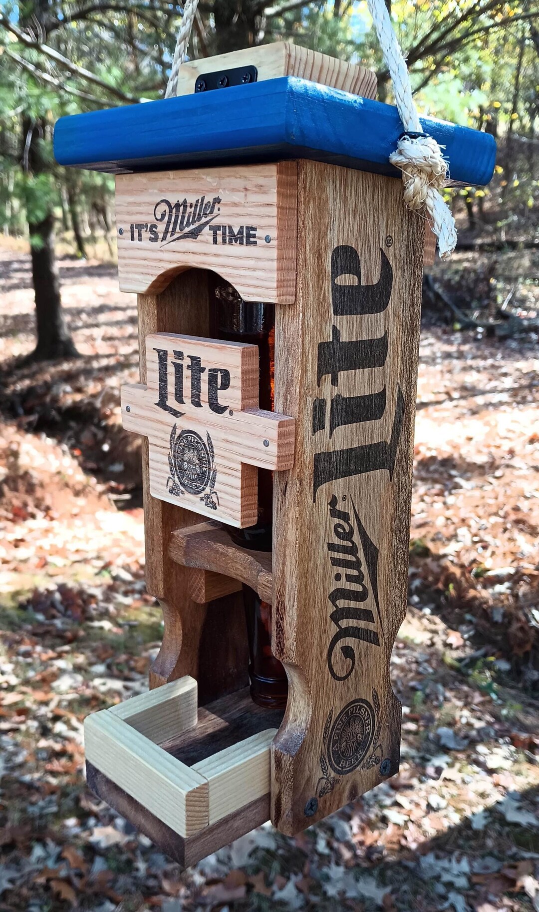 Miller Lite Beer Bottle Easy Fill Bird Feeder - Etsy