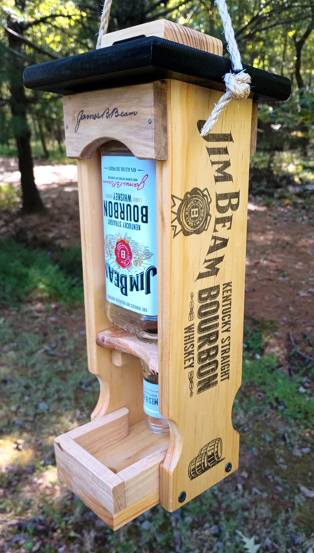Jim Beam Bourbon Bottle Easy Fill Bird Feeder - Etsy