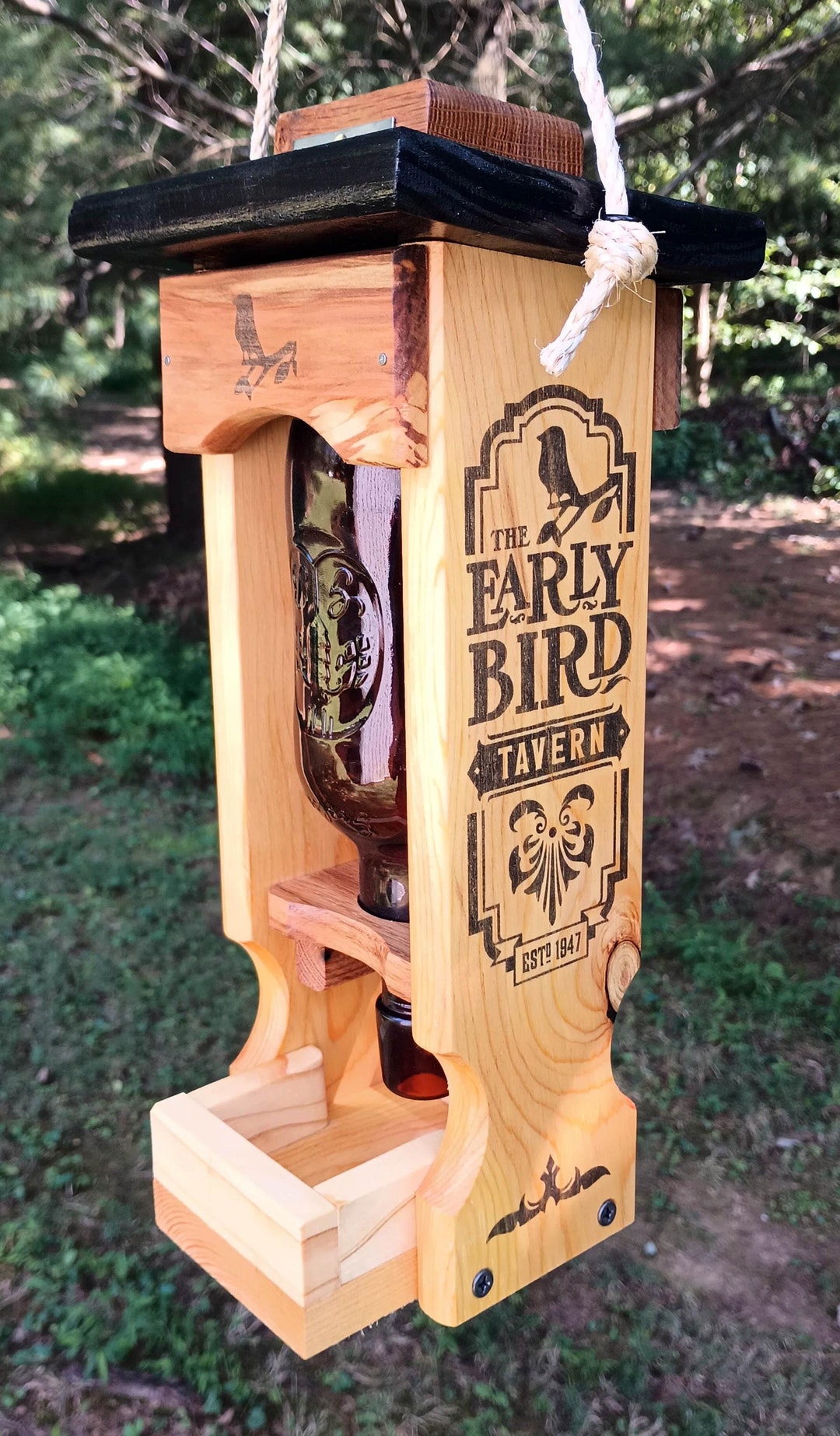 Beer Bottle Easy Fill Bird Feeder - Etsy