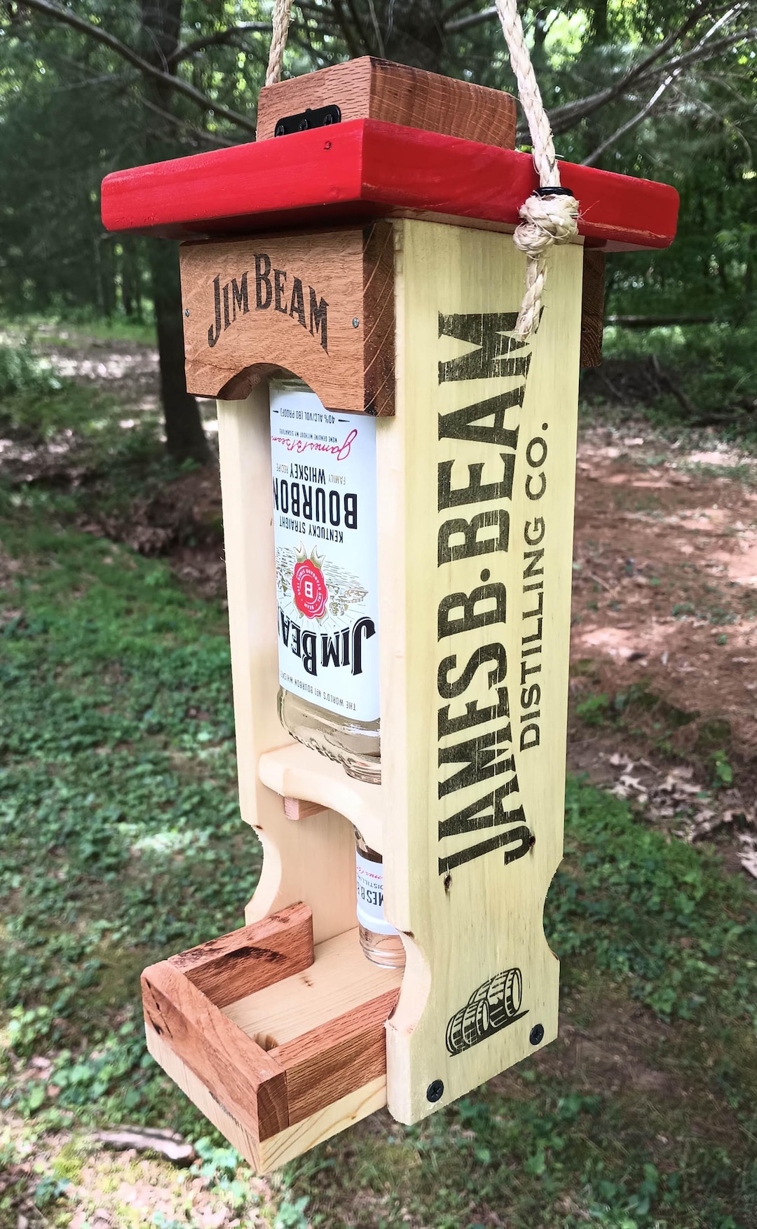 Jim Beam Bourbon Bottle Easy Fill Bird Feeder - Etsy