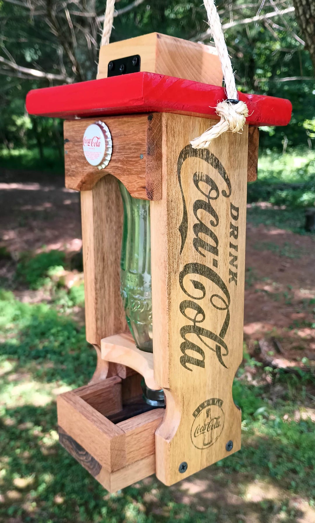 Coca Cola Vintage Soda Bottle Easy Fill Bird Feeder - Etsy