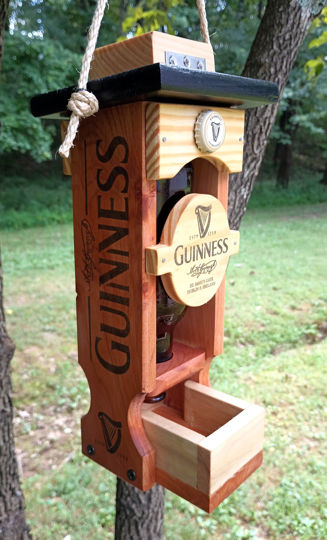 Guinness Beer Bottle Easy Fill Bird Feeder - Etsy