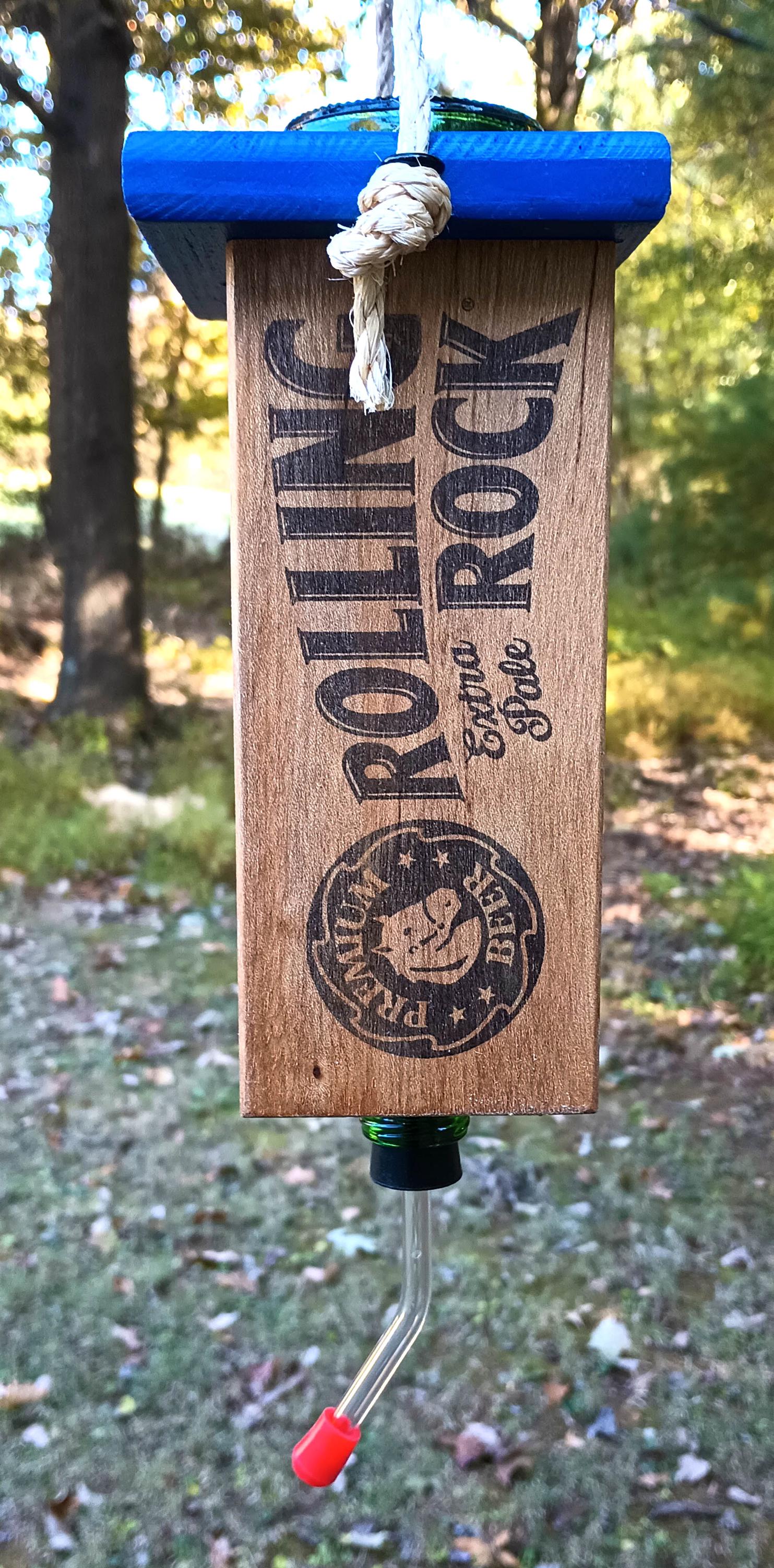 Rolling Rock Beer Bottle Hummingbird Feeder - Etsy