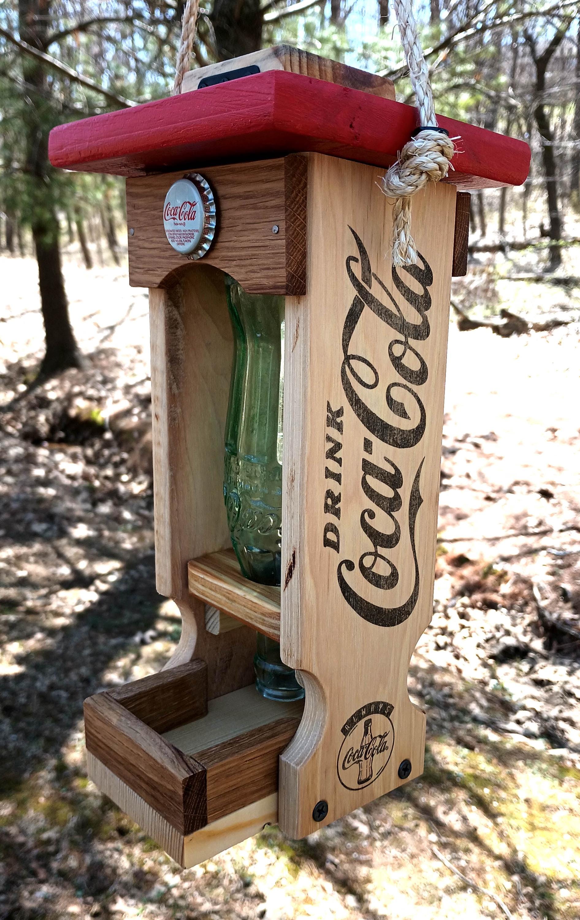 Coca Cola Vintage Mini Soda Bottle Easy Fill Bird Feeder - Etsy