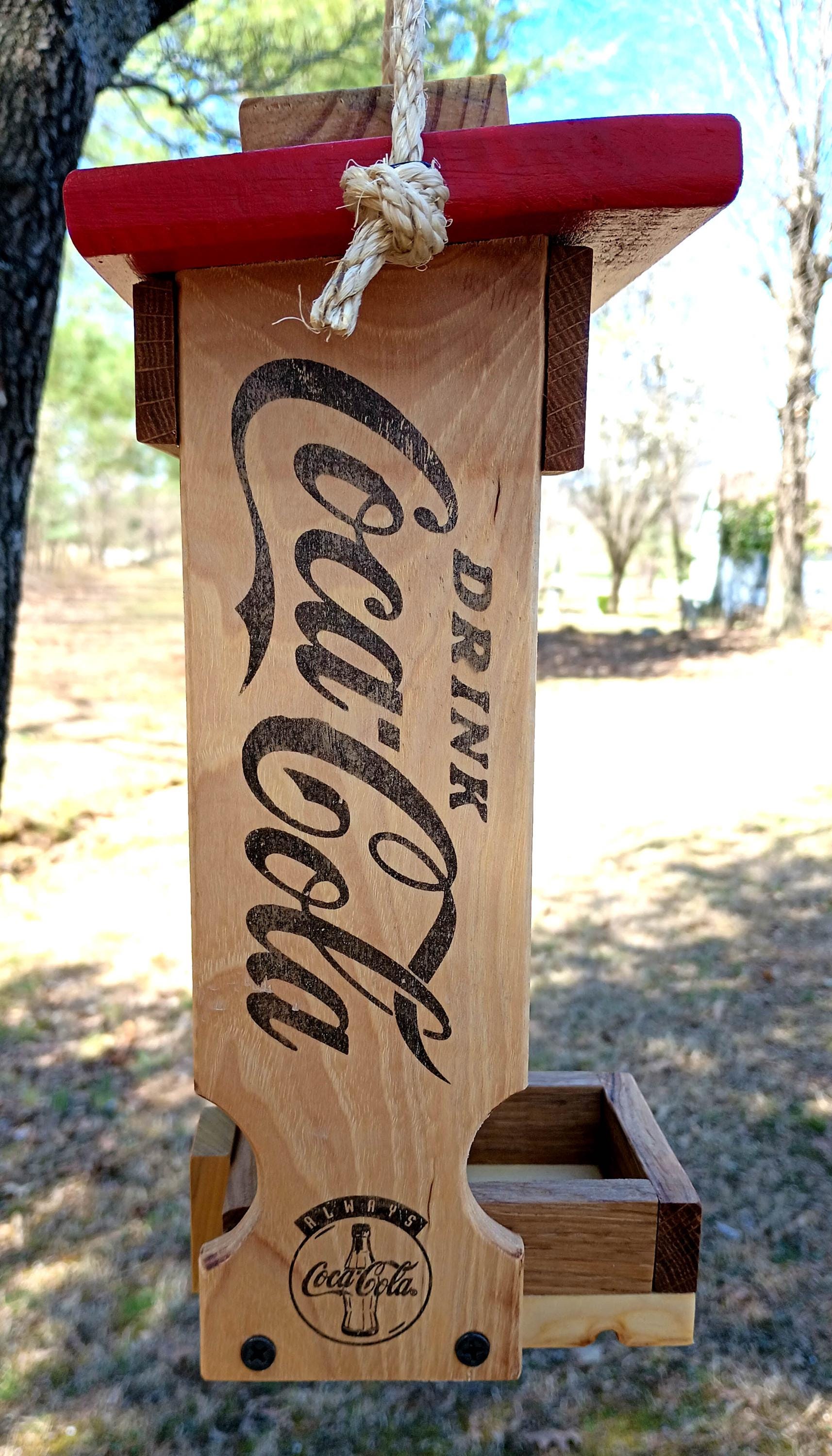Coca Cola Vintage Mini Soda Bottle Easy Fill Bird Feeder - Etsy