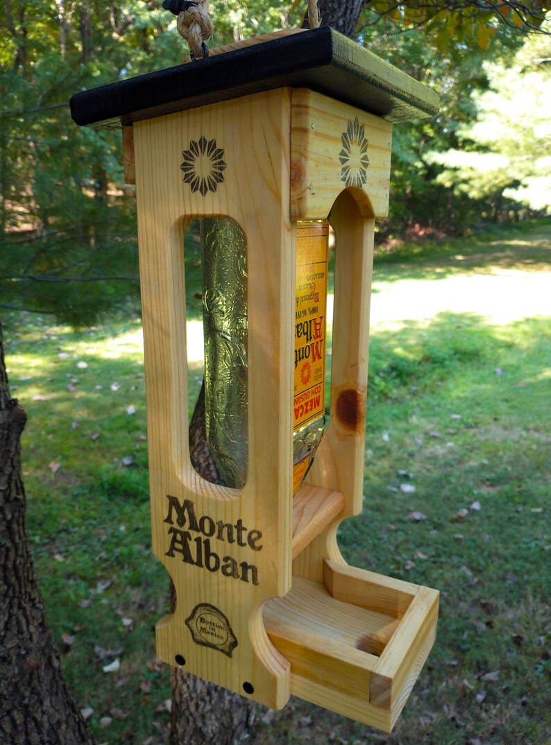 Monte Alban Mezcal Bottle Easy Fill Bird Feeder - Etsy