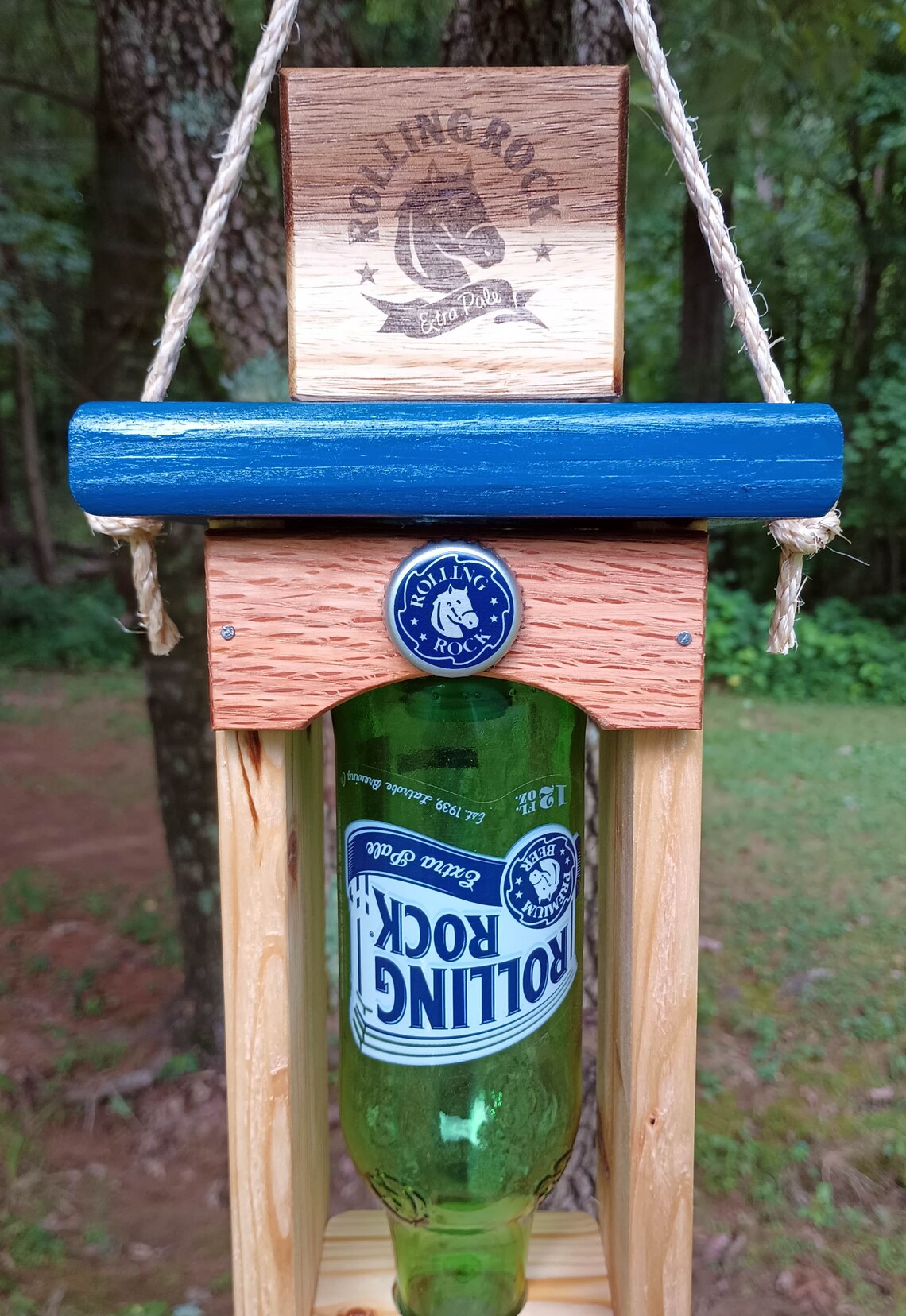 Rolling Rock Beer Bottle Easy Fill Bird Feeder - Etsy