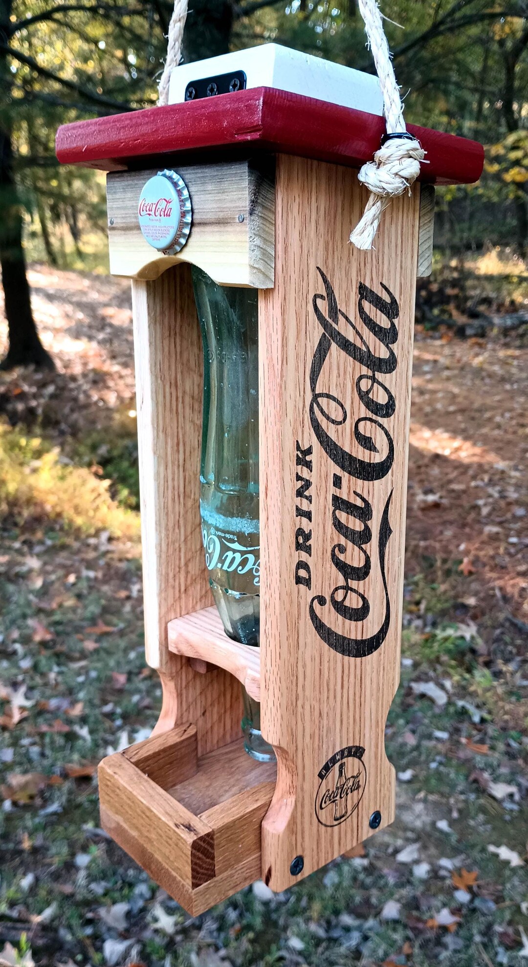 Coca Cola Vintage Soda Bottle Easy Fill Bird Feeder - Etsy