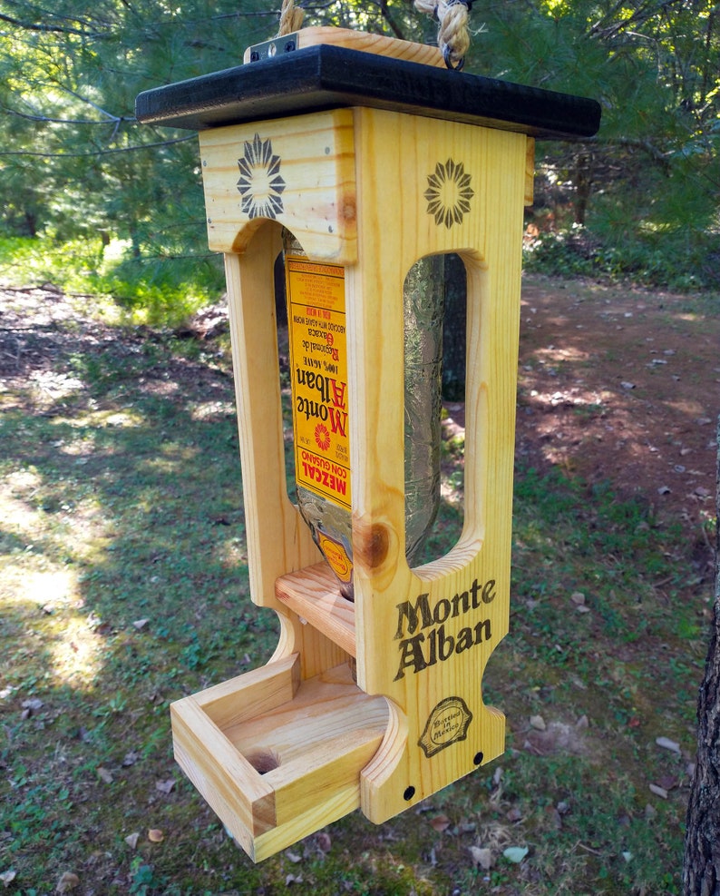 Monte Alban Mezcal Bottle Easy Fill Bird Feeder - Etsy