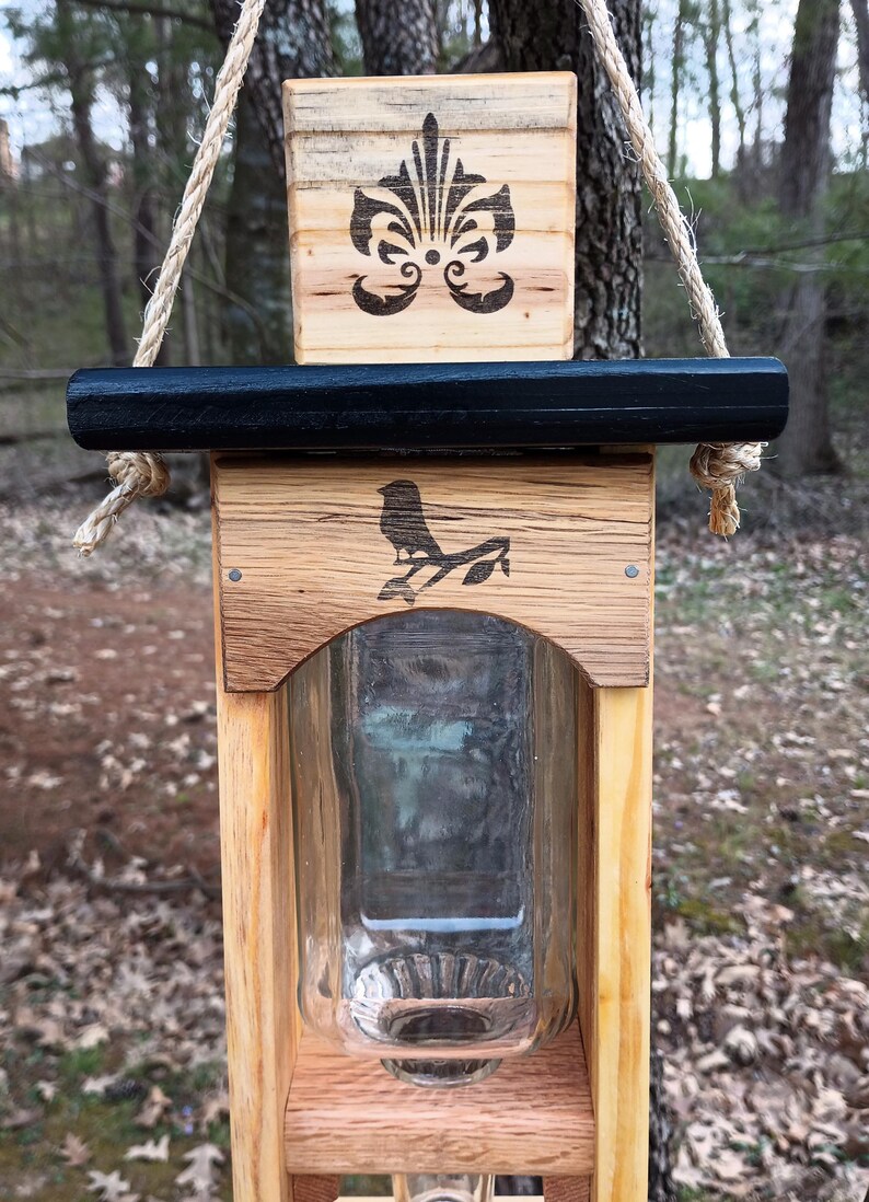 Bourbon Whiskey Bottle Easy Fill Bird Feeder - Etsy