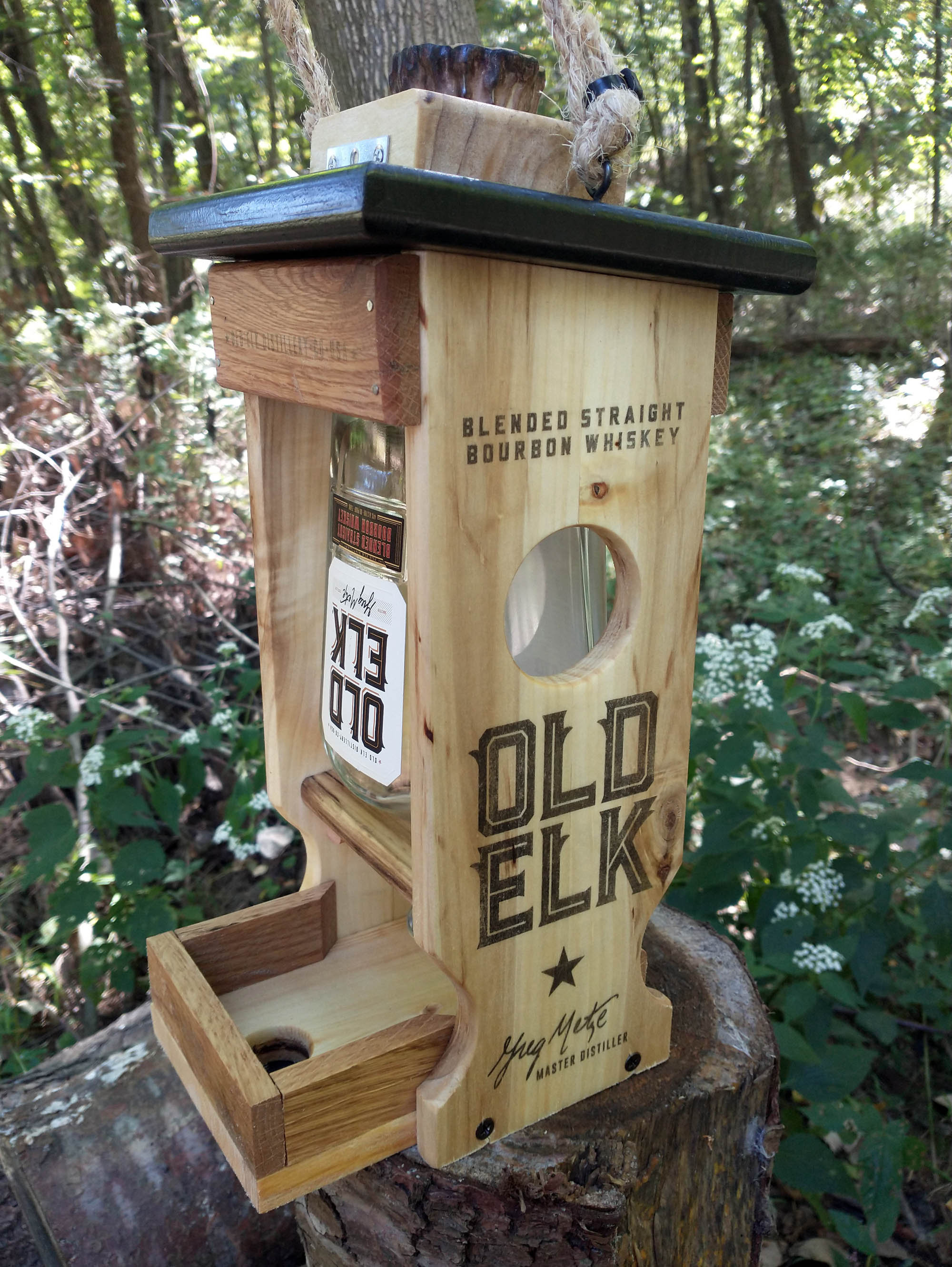 Old Elk Bourbon Bottle Easy Fill Bird Feeder - Etsy