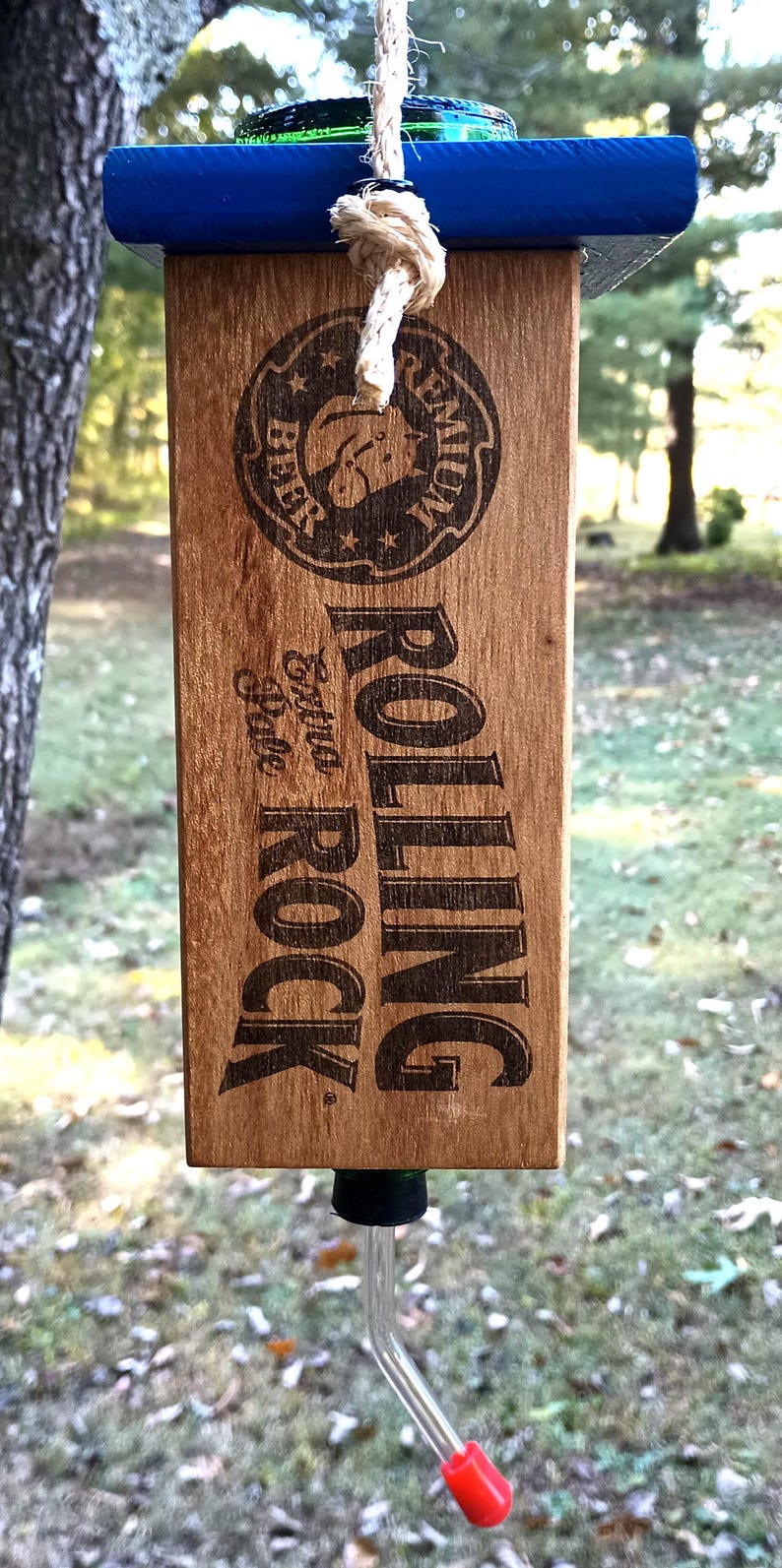 Rolling Rock Beer Bottle Hummingbird Feeder - Etsy