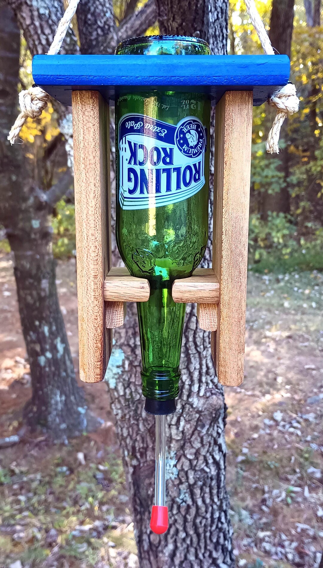 Rolling Rock Beer Bottle Hummingbird Feeder - Etsy