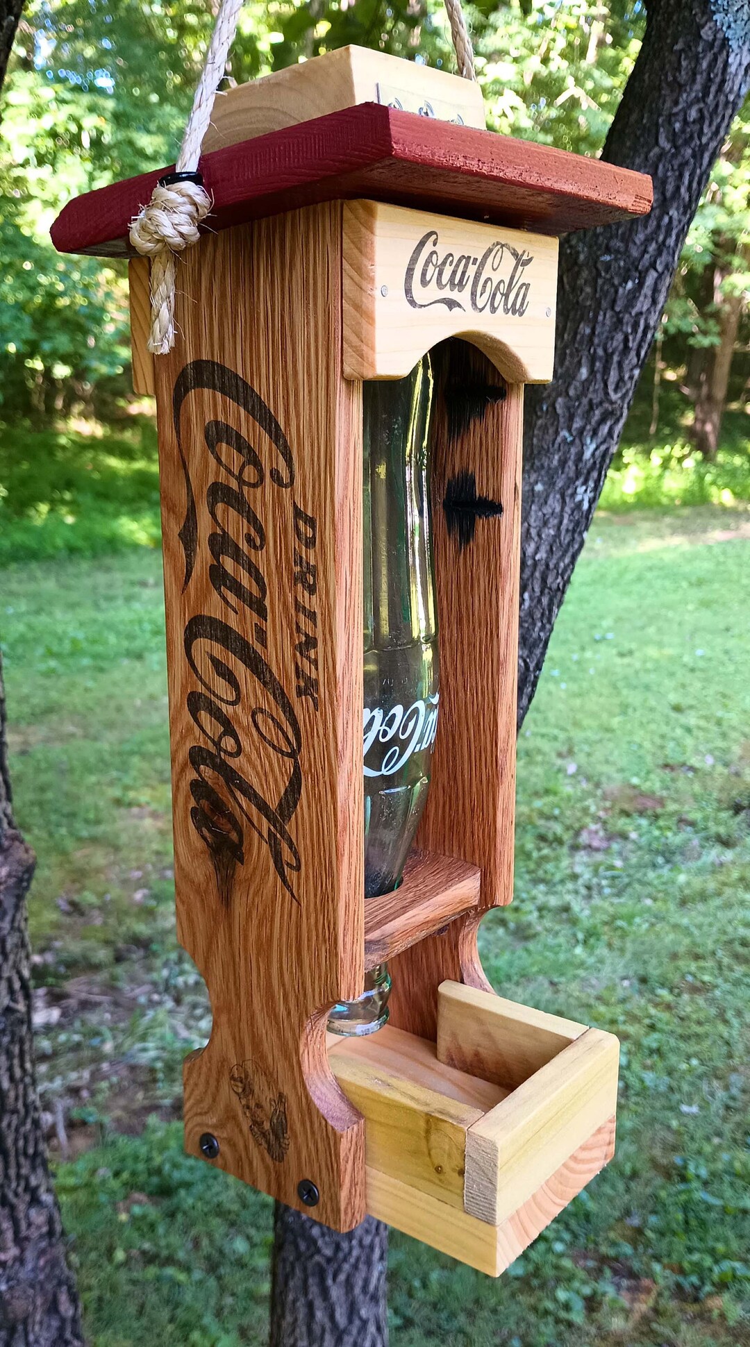 Coca Cola Vintage Soda Bottle Easy Fill Bird Feeder - Etsy