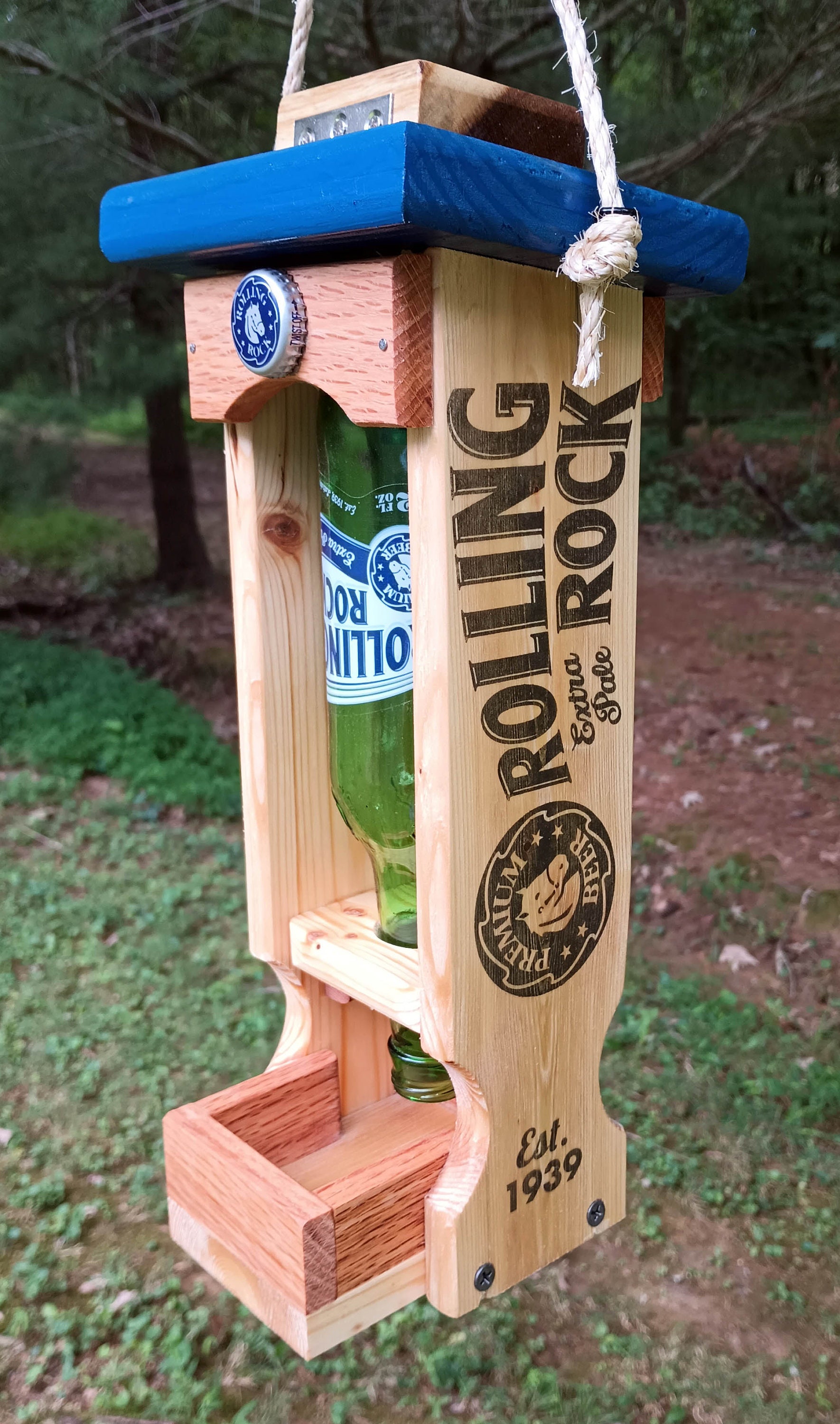 Rolling Rock Beer Bottle Easy Fill Bird Feeder - Etsy